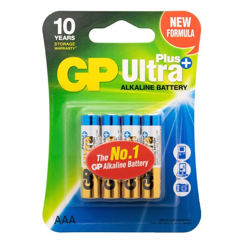 AAA batterij GP Alkaline Ultra Plus 1,5V 4 stuks - Avios